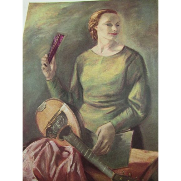 Art | The Girl With Mandolin California Frederic Taubes Vintage 1945 ...